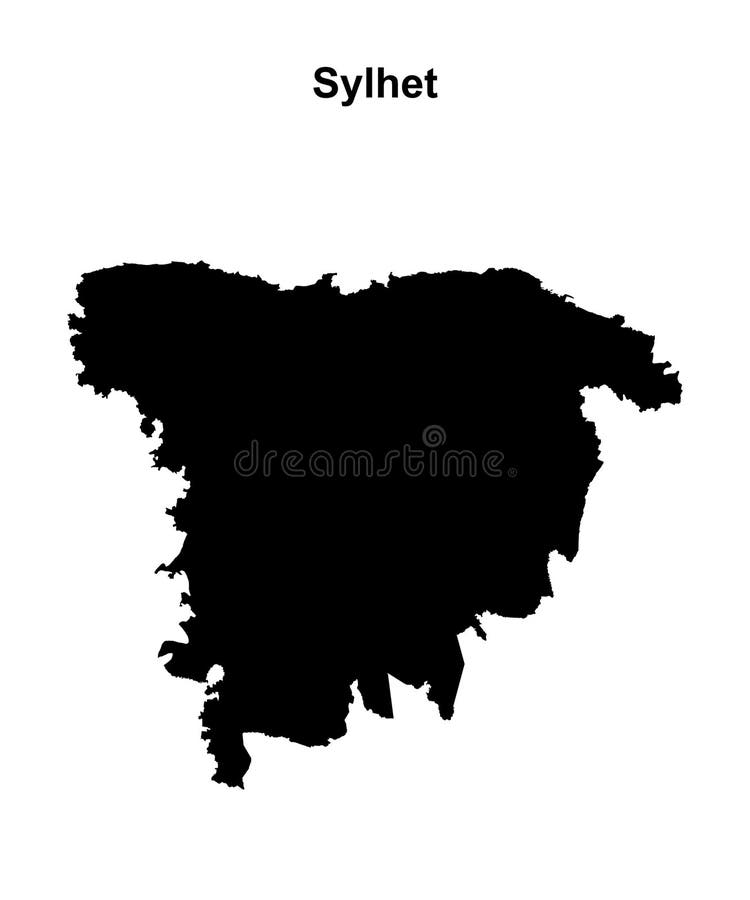 Sylhet outline map stock vector. Illustration of sylhet - 360402256
