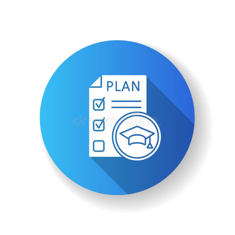 Syllabus Flat Design Long Shadow Glyph Icon Stock Vector - Illustration ...