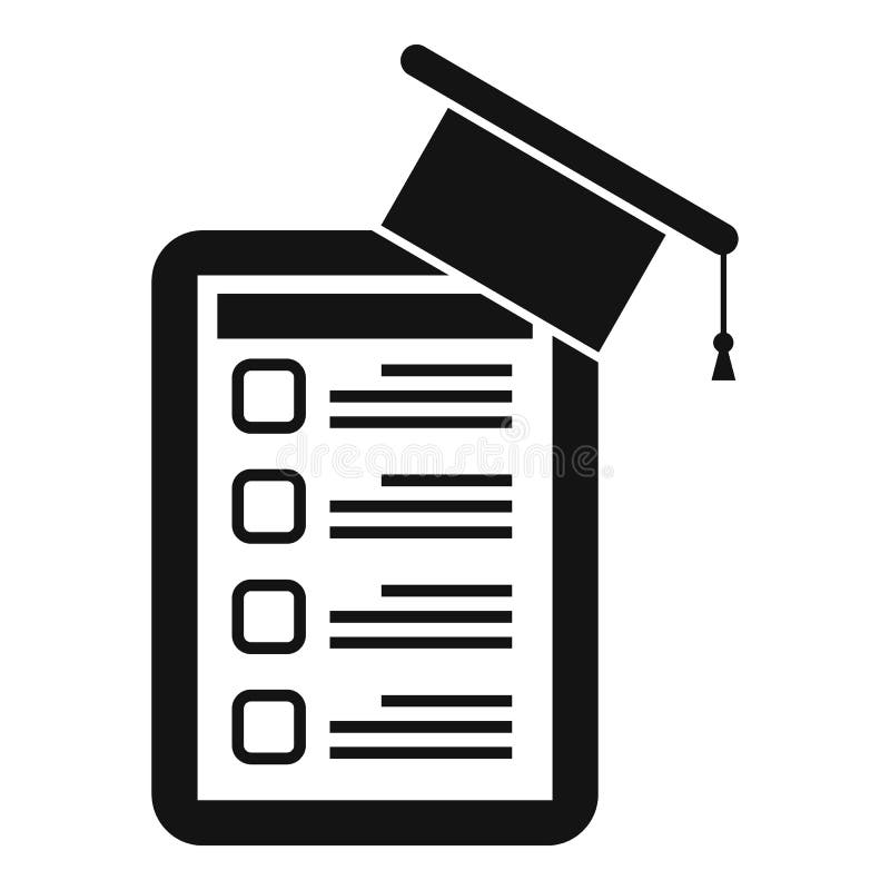 Syllabus Tablet Graduation Icon, Simple Style Stock Vector ...