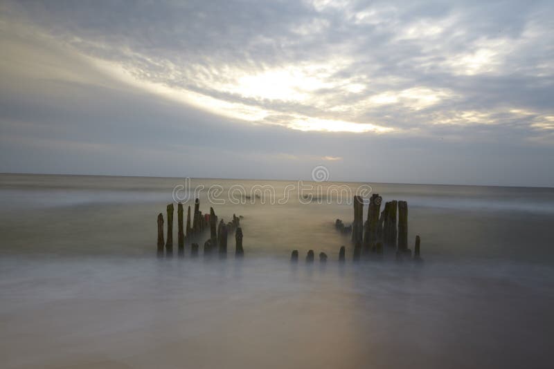 Sylt (Germany) - Groin in the Sunset Stock Photo - Image of island ...