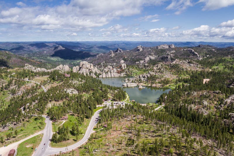 Sylvan lake, Aerial view stock photo. Image of lake, flying - 42171772