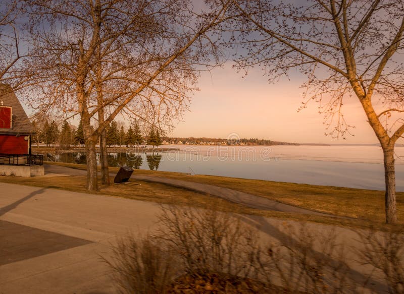 Early Spring Morning Lac De Arc, Lac De Arc, Alberta, Canada Stock ...