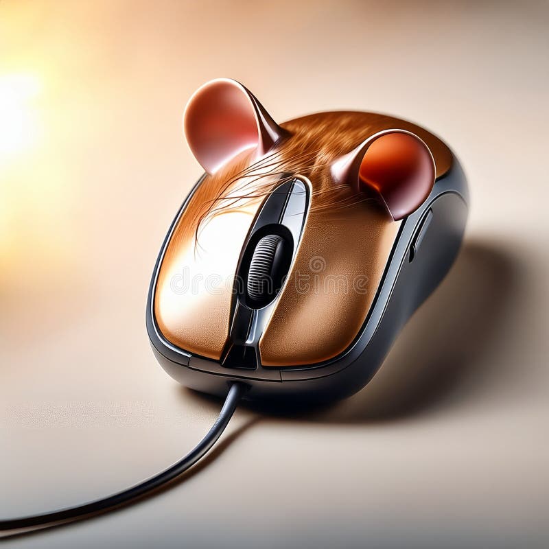 Symbiosis between a Computer Mouse and an Animal Mouse. Stock ...
