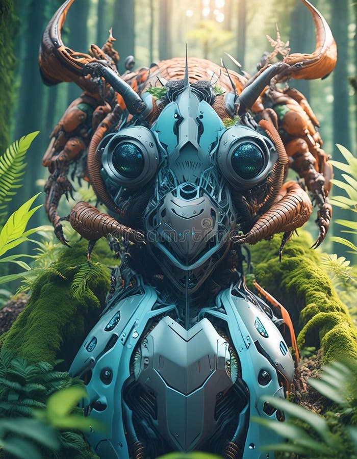 A Symbiotic Relationship between Futuristic Robots and Wildlife Stock ...