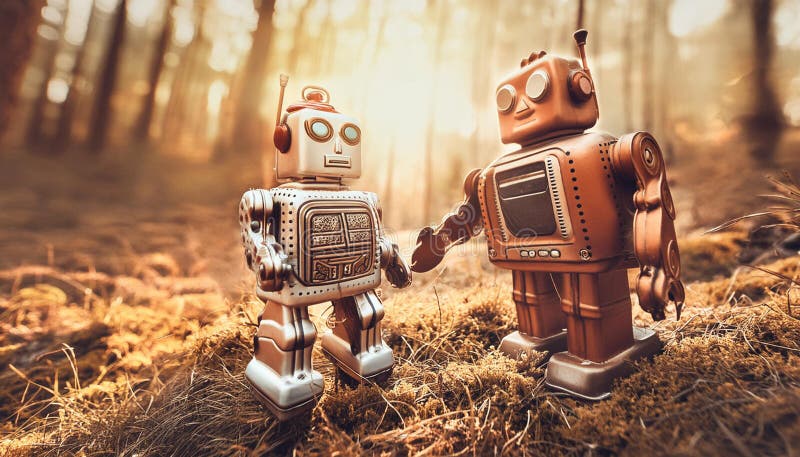 A Symbiotic Relationship between Futuristic Robots and Wildlife Stock ...