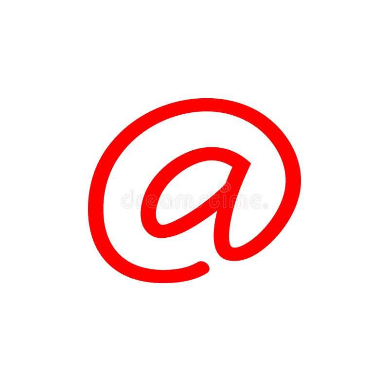 At Symbol or Address Sign, Email Sign Icon Illustration - Vector Stock ...
