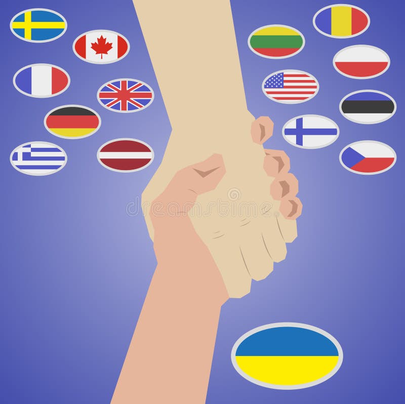 Symbol of Aid by Countries. Help Ukraine Against the War Stock Vector ...