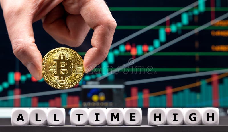 Symbol for an All Time Bitcoin High. Stock Image - Image of bitcoin ...