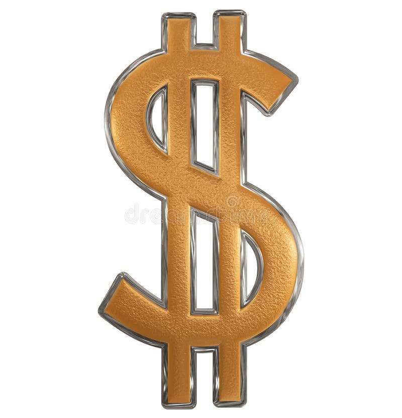 Symbol of American Dollar, Isolated on White Background, 3D Ill Stock ...