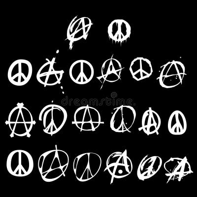 Symbol Anarchy Peace Logo Isolated Vector Stock Vector - Illustration ...