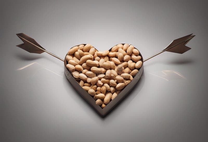 Symbol Arrow Heart White Lovers Background Peanut Stock Illustration ...