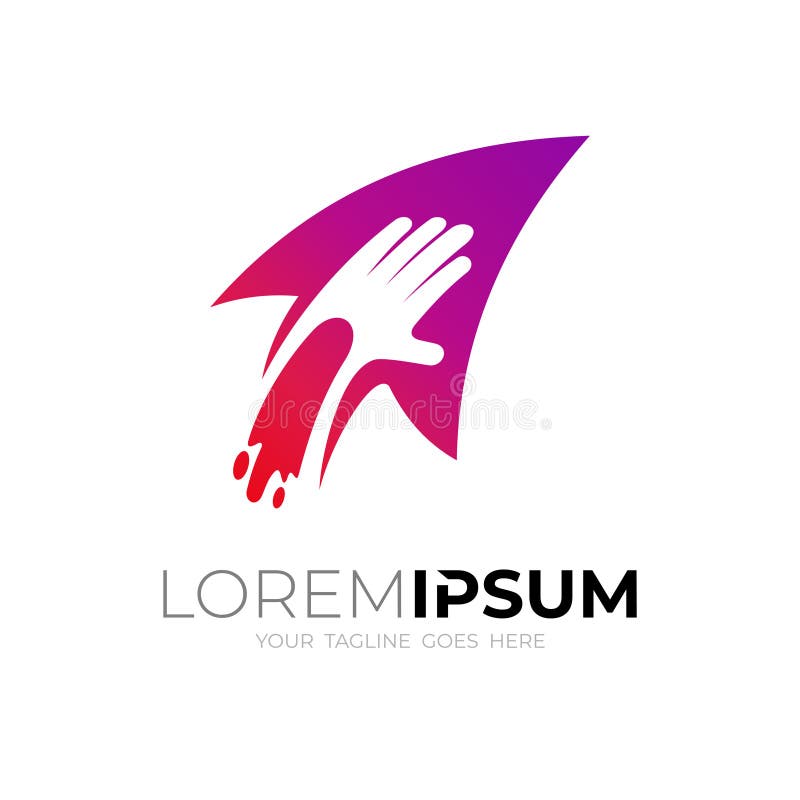 Symbol Arrow Logo with Hand Design Vector, Up Icon Stock Vector ...