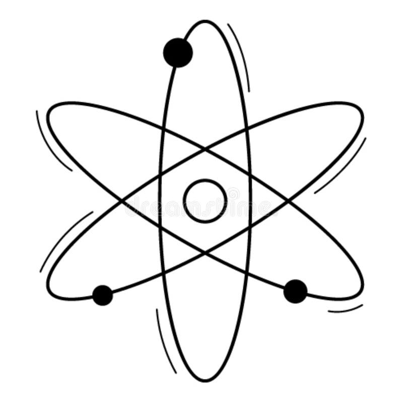 The Symbol of the Atom. Doodle Outline Style. a Chemical Sign. Hand ...