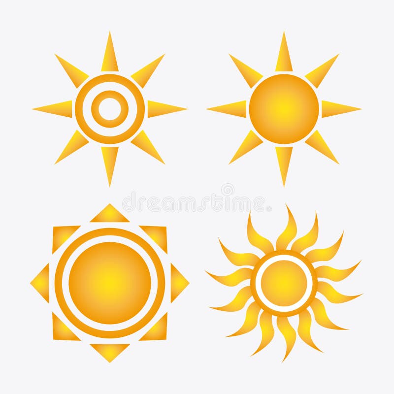 Symbol Av Den Gula Solen, Illustration Stock Illustrationer ...