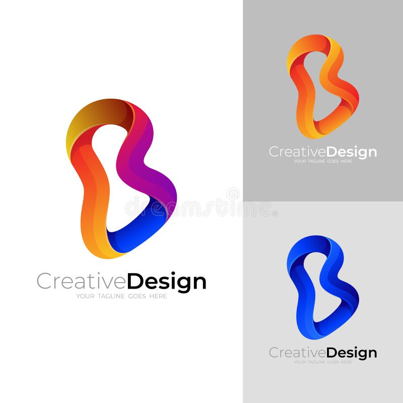 Symbol B Logo Vector, Letter B Logo and Colorful Icon Stock Vector ...