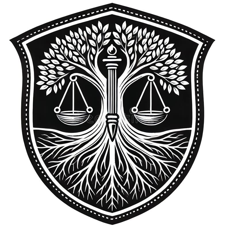 Symbol Balance Justice Tree Scales Shield Stock Photos - Free & Royalty ...