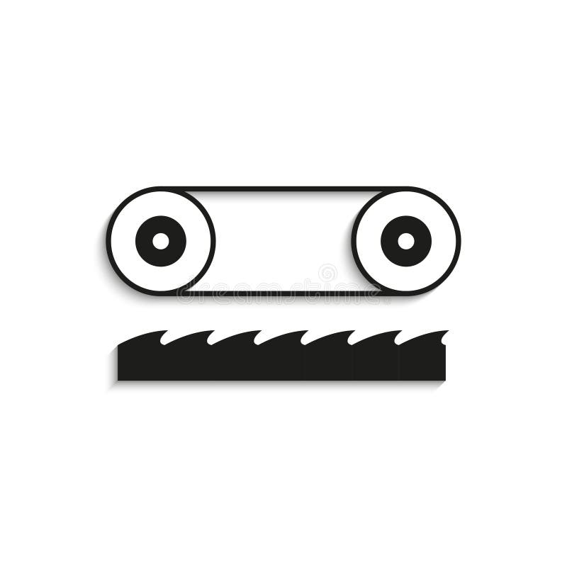 Symbol. Band-saw. Vector Icon. Black and White Image on a Background ...