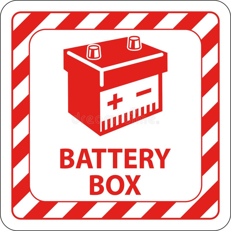 Symbol Battery Sign Battery Box on White Background Stock Vector ...