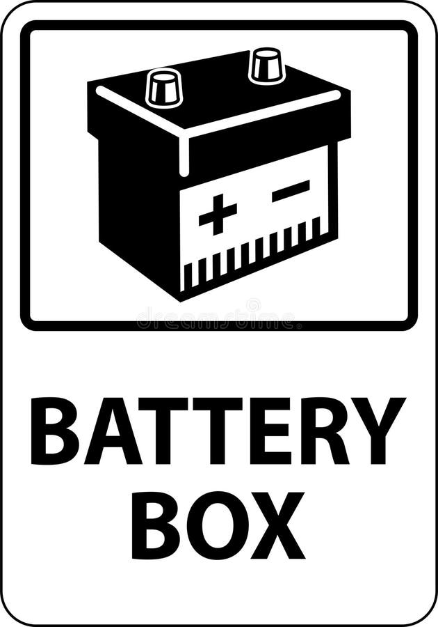 Symbol Battery Sign Battery Box on White Background Stock Vector ...