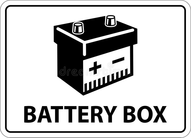 Symbol Battery Sign Battery Box on White Background Stock Vector ...