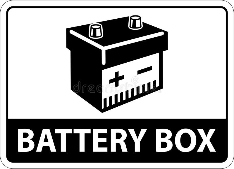 Symbol Battery Sign Battery Box on White Background Stock Vector ...