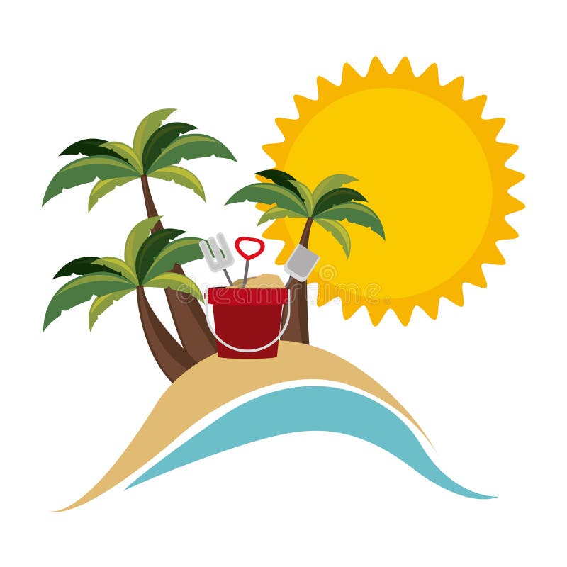 Symbol beach icon image stock illustration. Illustration of palm - 86187955