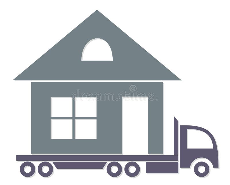 Truck with house. stock vector. Illustration of architecture - 116179217