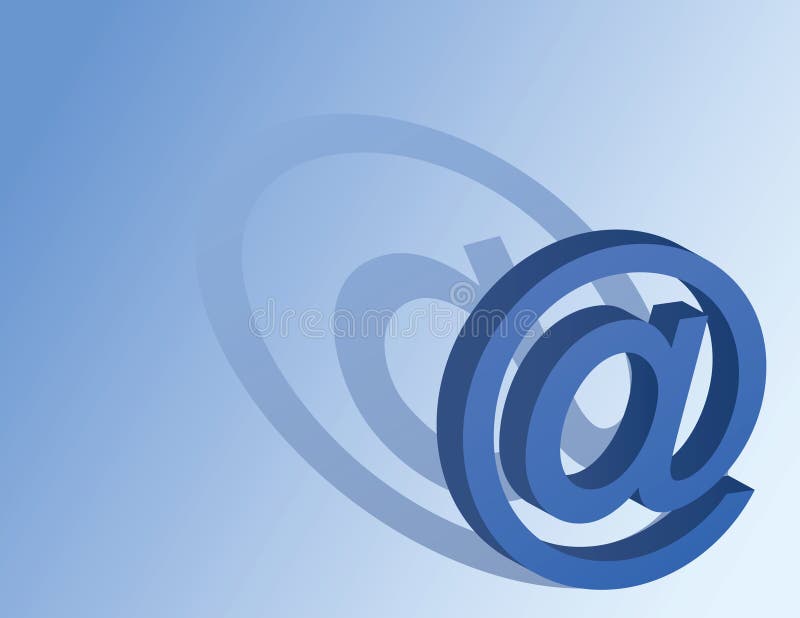 At Symbol On A Blue Background Picture. Image: 7927464