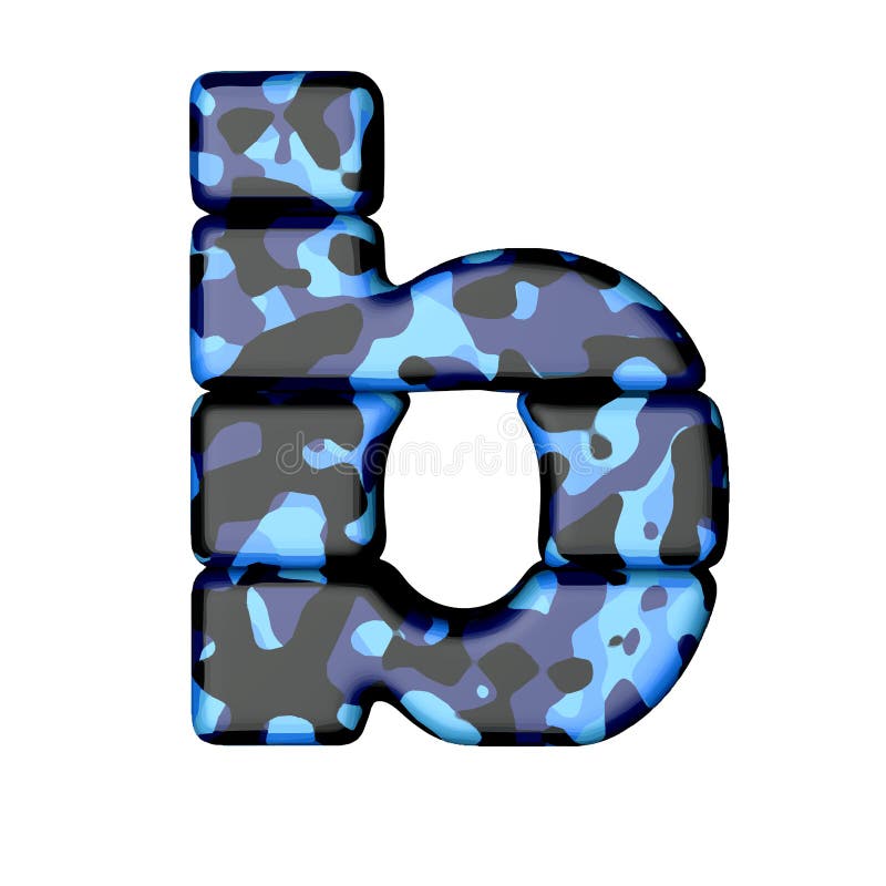 Symbol in Blue Camouflage. Letter B Stock Vector - Illustration of ...