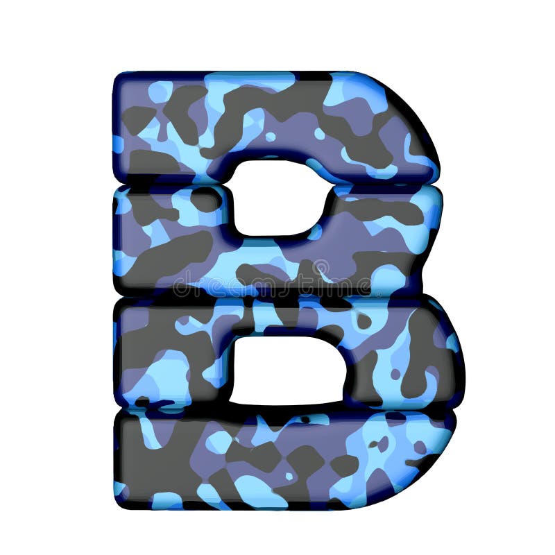 Symbol in Blue Camouflage. Letter B Stock Vector - Illustration of ...