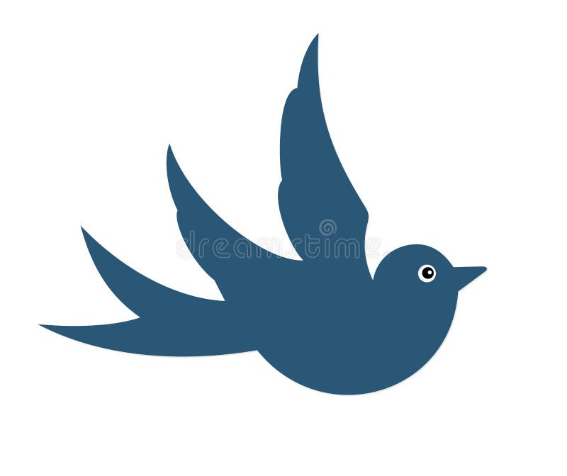 Symbol of a Blue Flying Bird. Stock Vector - Illustration of fiery ...