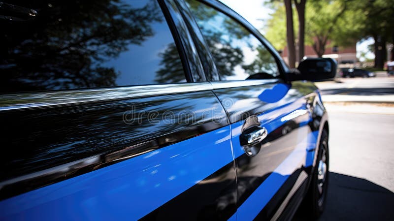 Symbol Blue Line Police Flag Stock Illustration - Illustration of ...