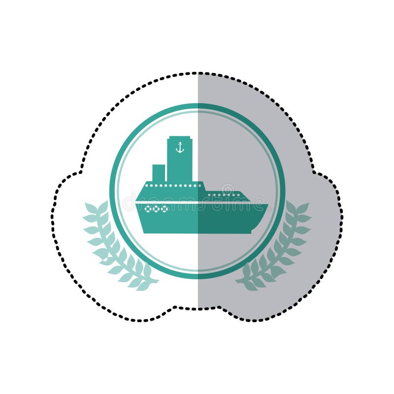 Symbol blue ship icon stock illustration. Illustration of cruise - 85806114