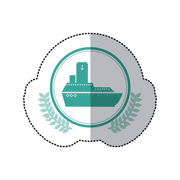 Symbol blue ship icon stock illustration. Illustration of cruise - 85806114