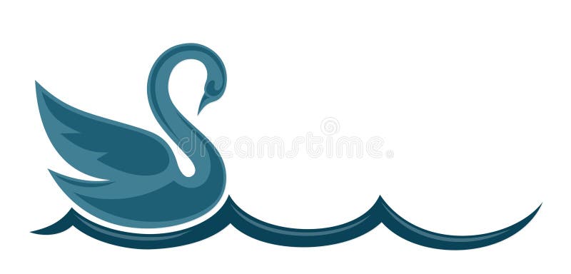 Symbol of swan with wave. stock vector. Illustration of template ...
