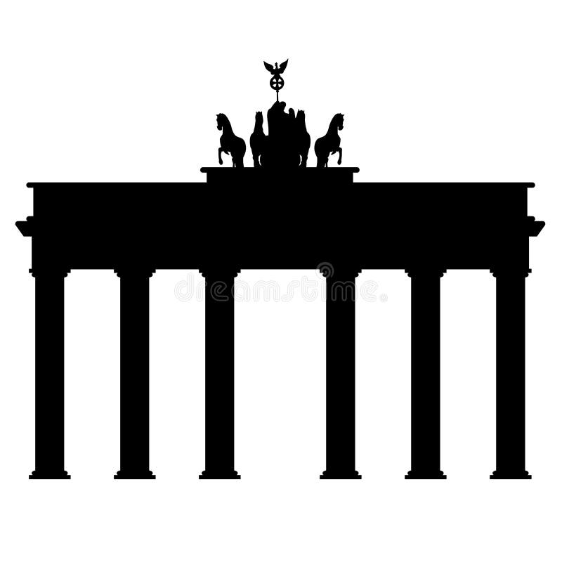 Symbol of Brandenburg Gate in Berlin on White Background Stock Vector ...