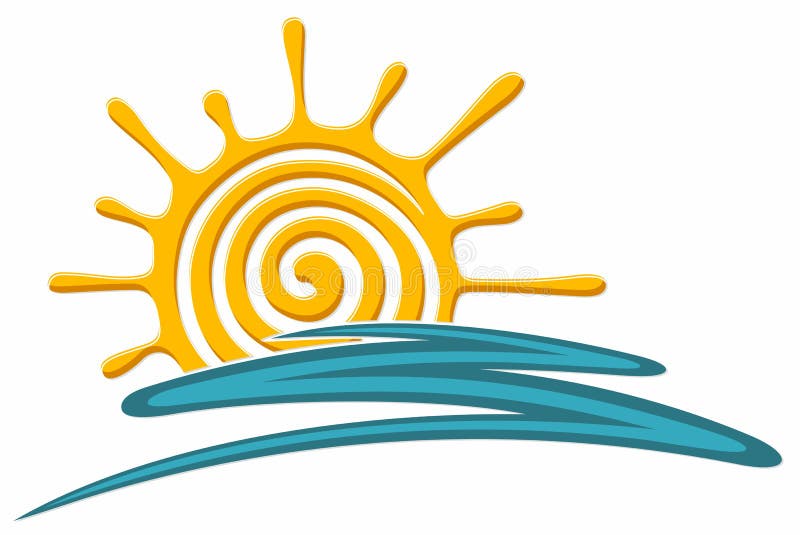 Symbol of bright sun. stock vector. Illustration of dawn - 148405902