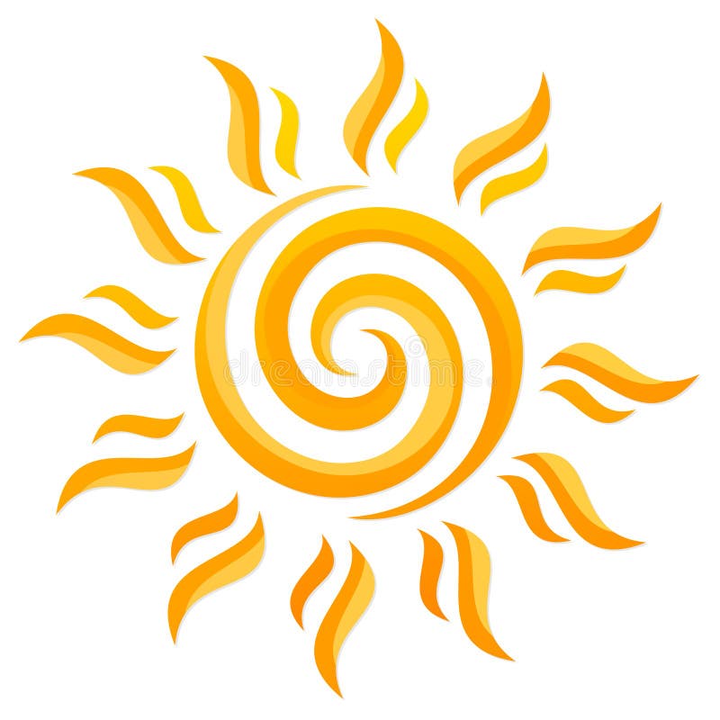 Symbol of bright sun. stock vector. Illustration of vector - 223677537