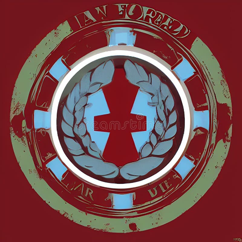 Symbol in Brown with Cross in Middle Like a Military Logo Stock ...