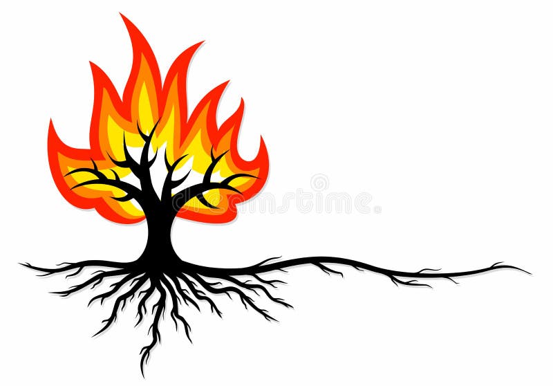 Tree On Fire Clip Art