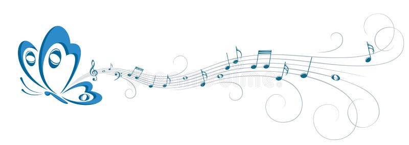Symbol of Butterfly with Music Notes. Stock Vector - Illustration of ...