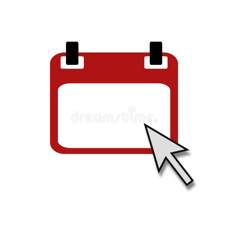 Symbol of Calendar with Computer Mouse Arrow Stock Illustration ...