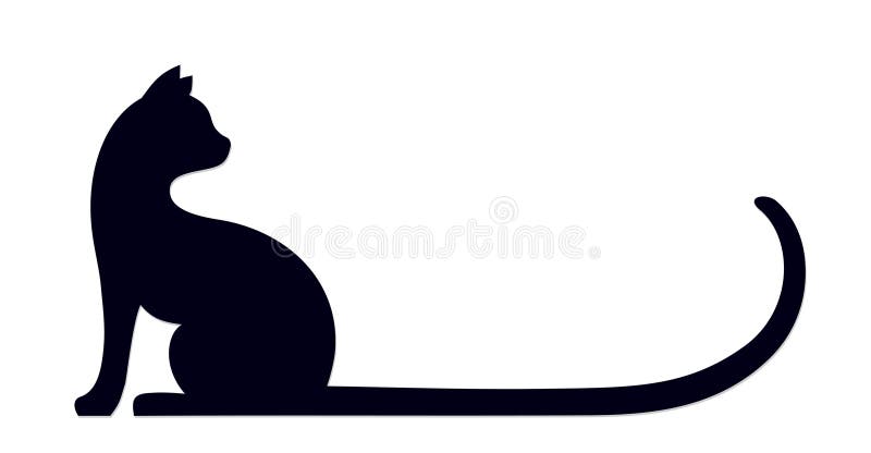Symbol of Cat with Long Tail. Stock Vector - Illustration of long ...