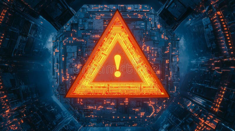 Symbol of a Caution Warning Sign Warning of a Digital Technology System ...