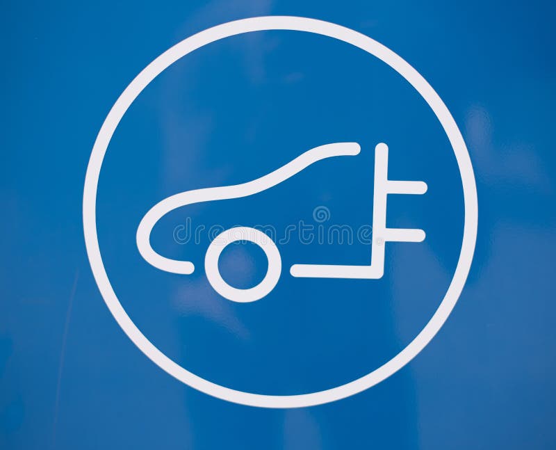 Symbol for Charging Station in Blue Stock Photo - Image of reservation ...