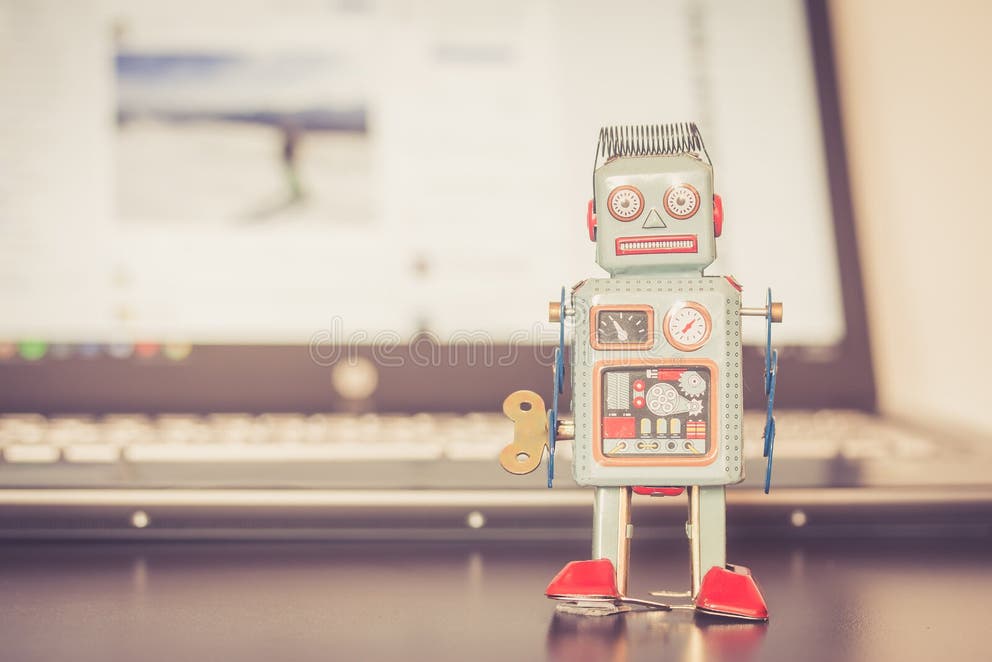 Symbol for a Chat Bot or Social Bot and Algorithms Stock Image - Image ...