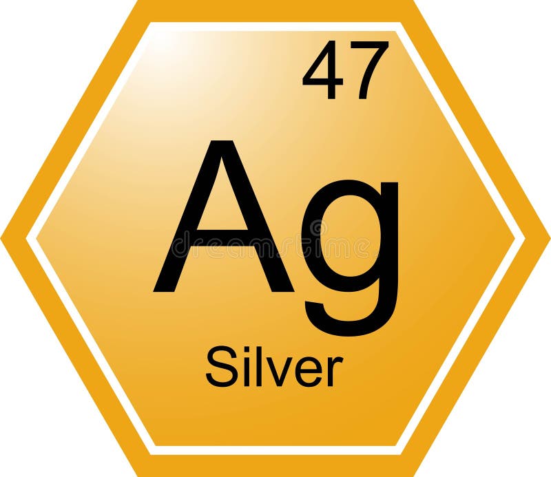 The Symbol of the Chemical Element Ag is Silver. Stock Vector ...