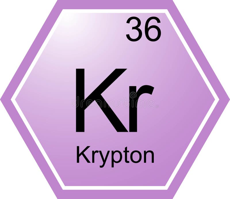 The Symbol of the Chemical Element Kr is Krypton. Stock Vector ...