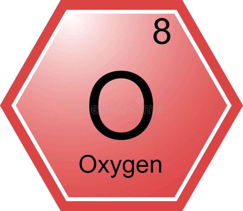 The Symbol of the Chemical Element O is Oxygen. Stock Illustration ...