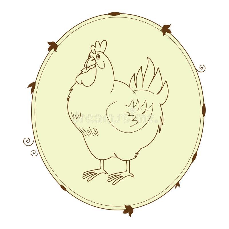 Rooster label on old paper stock vector. Illustration of label - 23170300